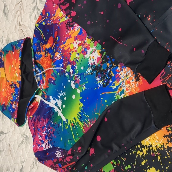 Shirts & Tops | Multi Colored Paint Splatter Hoodie | Poshmark